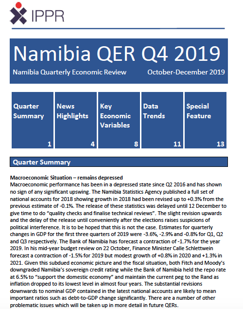 Namibia QER Quarter 4 2019 - IPPR